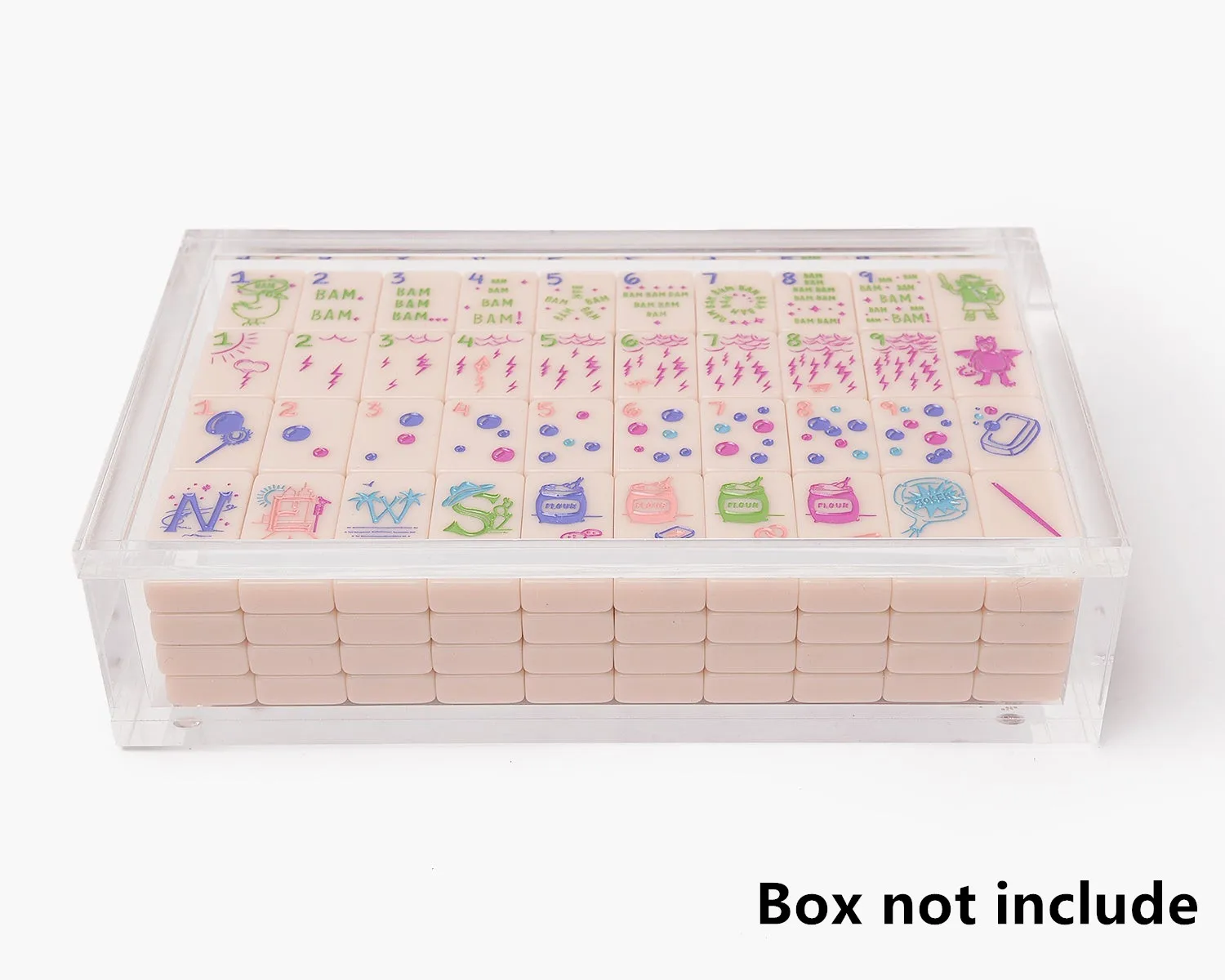 Acrylic Mahjong Game Set with Custom Monogram American Tiles