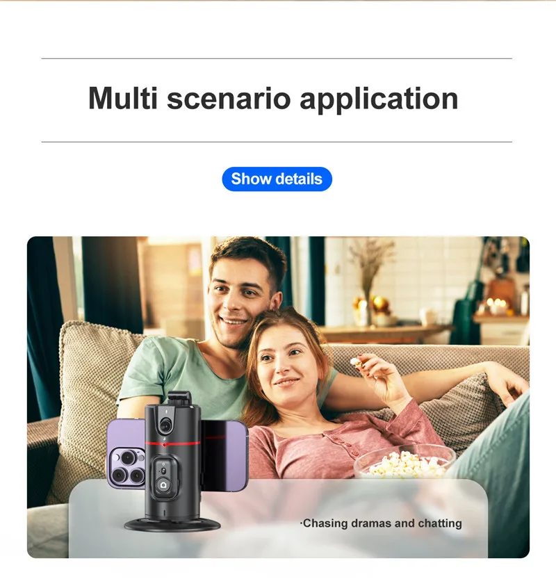 AI Intelligent P02 Gimbal Stabilizer - 360 Rotation Tracking