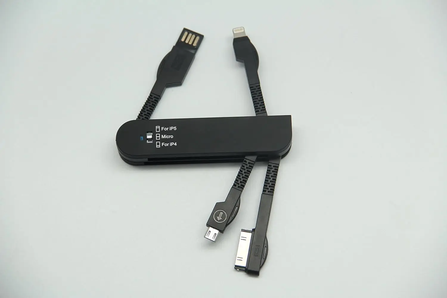 Multi Purpose Swiss Army Knife Shaped Usb Cable Adapter 3 In 1 Black