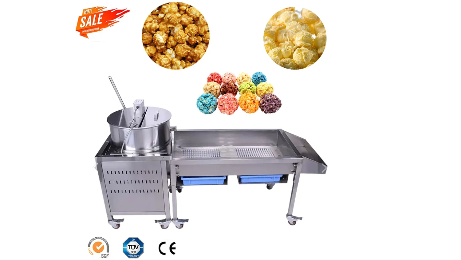 Industrial Gourmet Popcorn Making Machine Commercial Automatic Gas ...