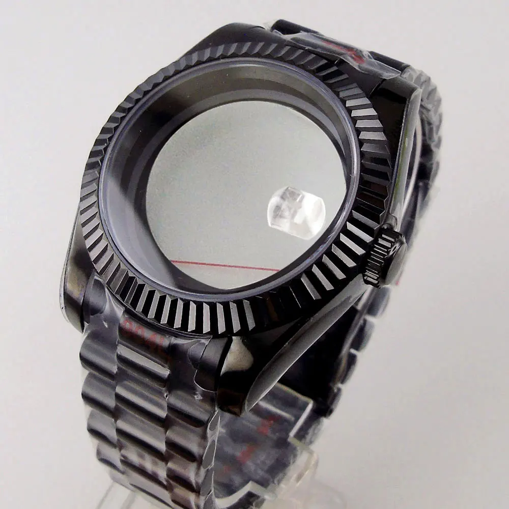 36mm 39mm Waterproof Silver Gold Fluted Curved Watch Case For Nh34 Nh35 ...