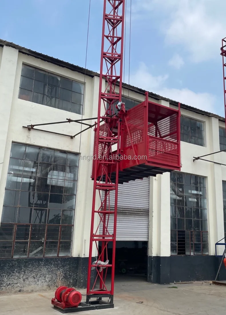 New Single Column Double Cage Motor-Driven Material Hoist for ...