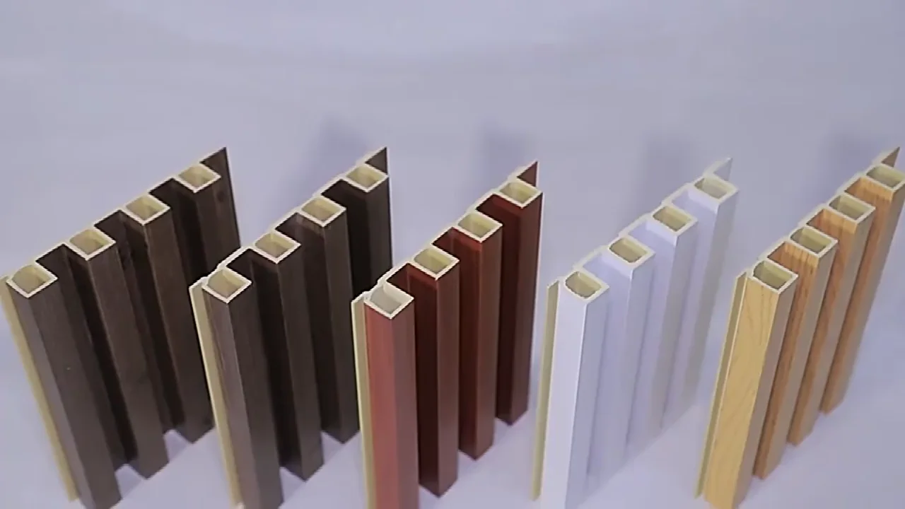 Wood Grain Laminated Pvc Wall Panelling Wooden Color Fluted Wpc Wall ...