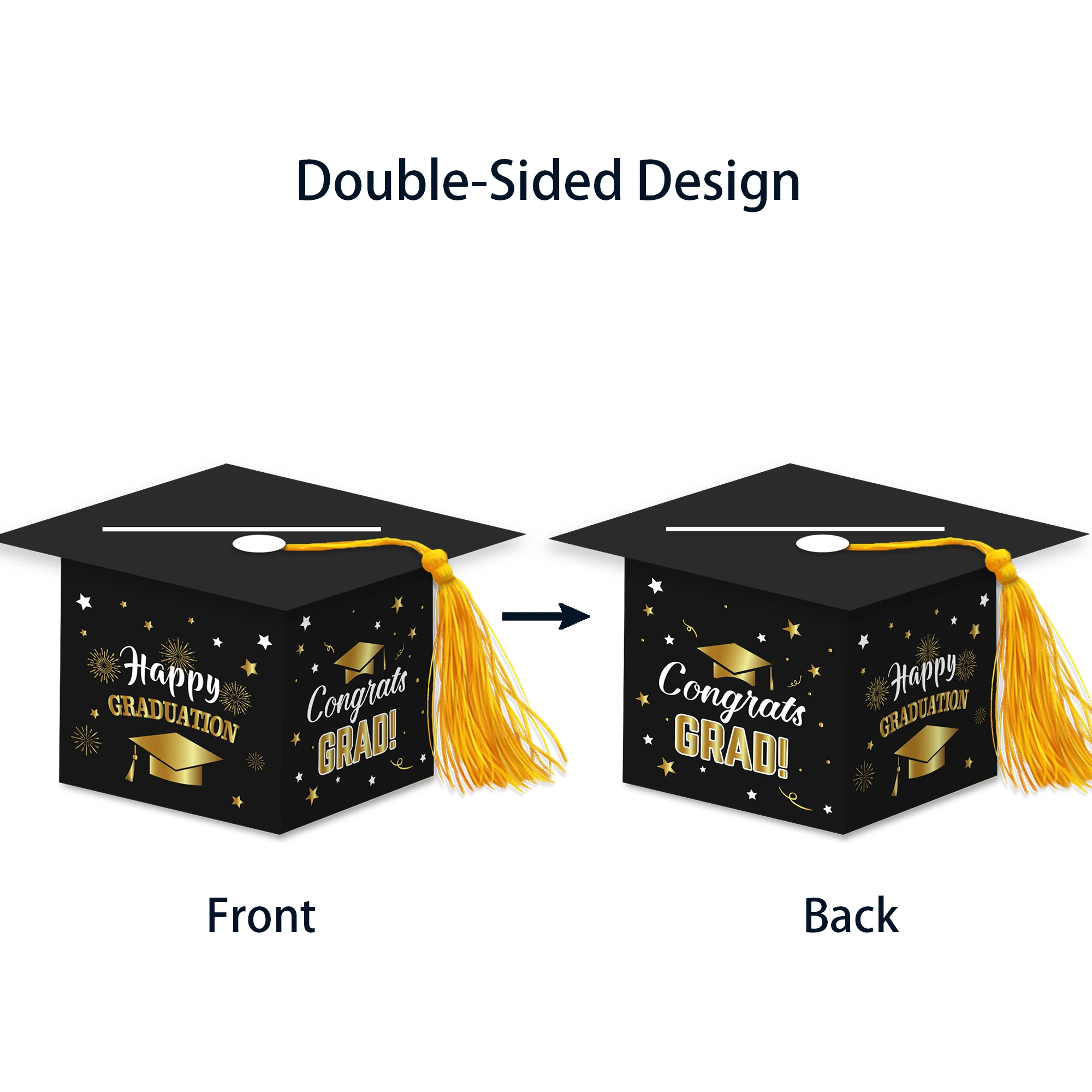 DD139 Happy Graduation Party Decoration Congrats Grad Cap Shaped Card ...