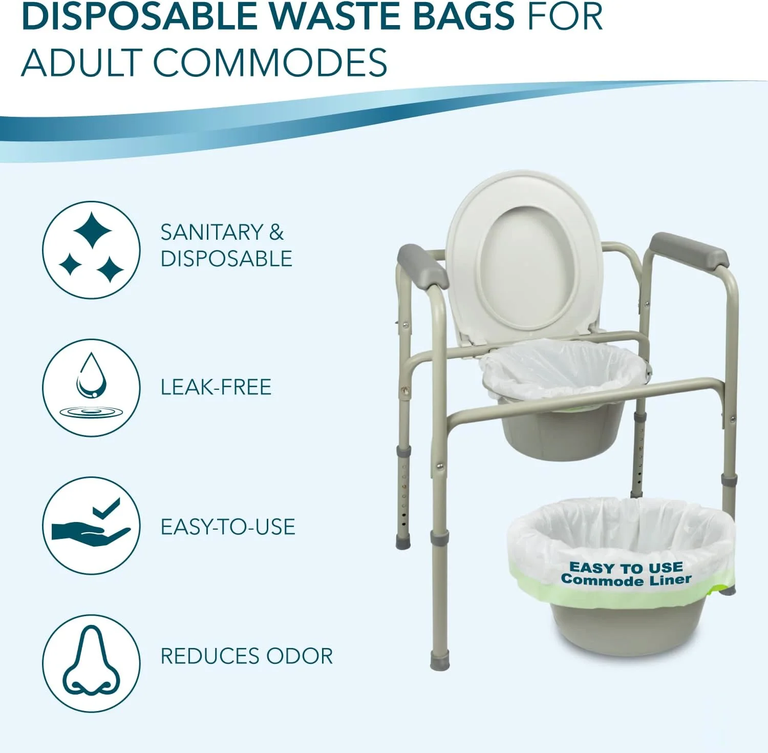 Commode Bags Disposable Commode Pail Liner Sanitary Bags For Adult ...