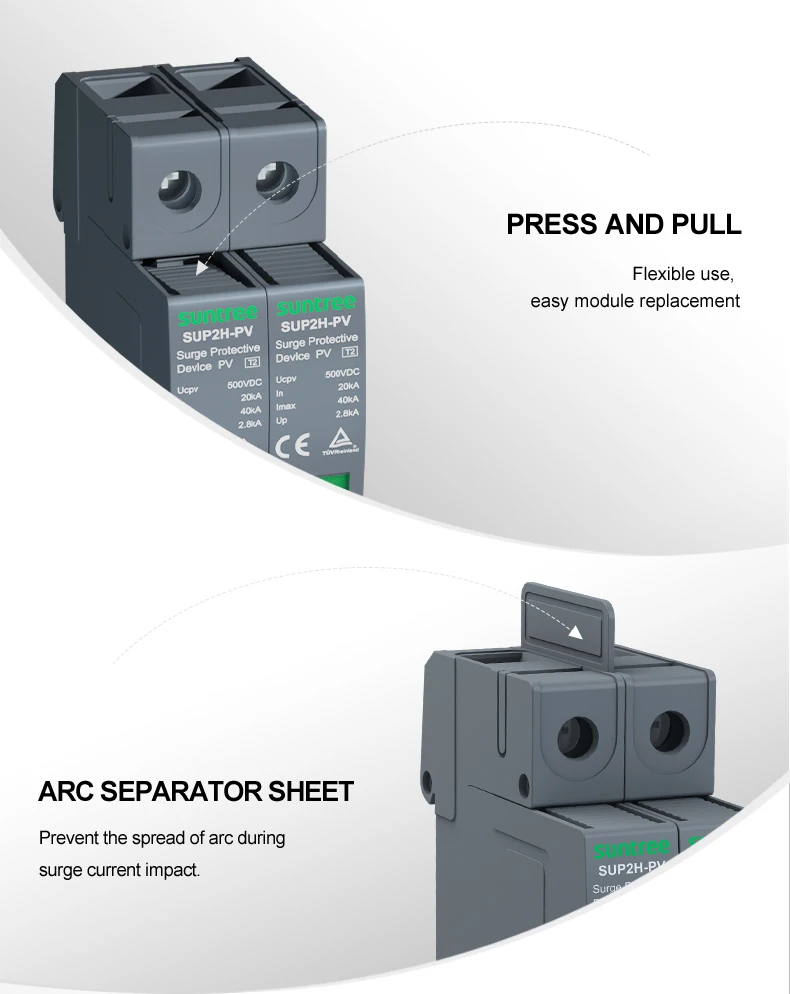 Suntree Dc 600v 2p Surge Protector Spd For Solar Pv System With Tuv Ce ...
