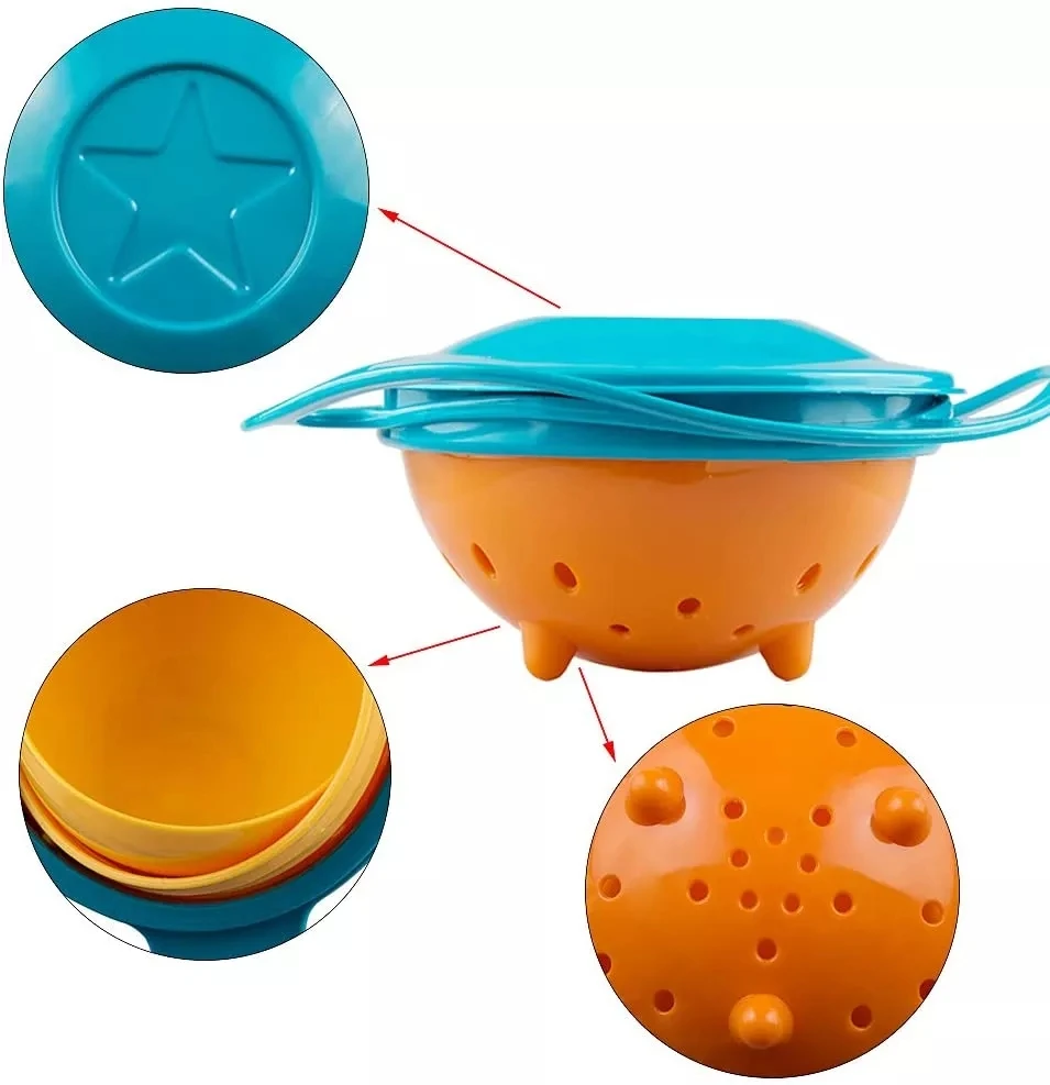 Universal Children's Gyro Bowl - Spill-Proof Feeding Dishes
