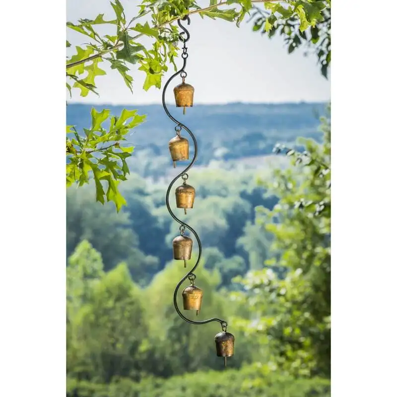 Corten Steel Rain Chain for Outdoor Decor - Handmade Rusty Rain Gutter ...