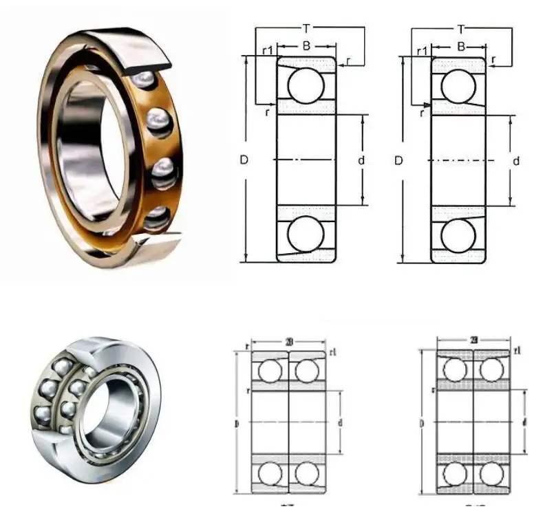 Double Row Angular Contact Ball Bearing 17*40*17.5mm 5203-2rs Used For ...