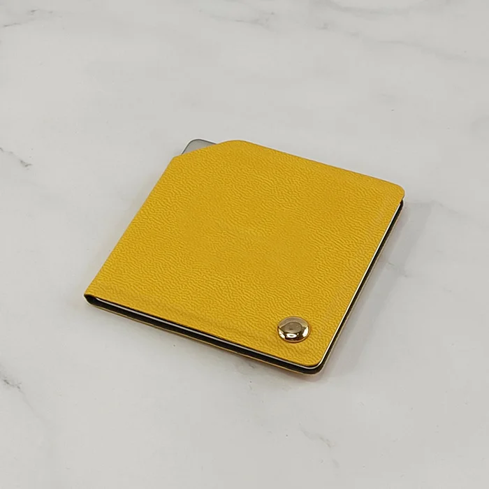Rotatable Square Stainless Steel Handheld Compact Pocket Mirror With PU ...