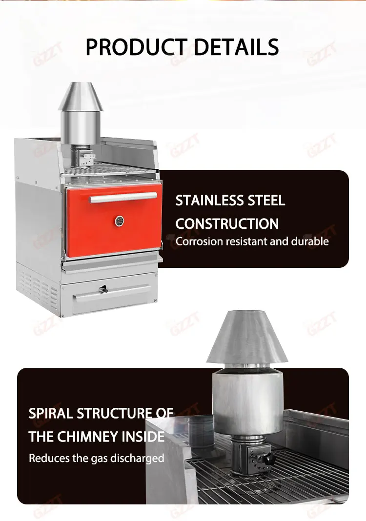 Commercial Kitchen Countertop Charcoal Broiler Grill Steak Pork Chop ...