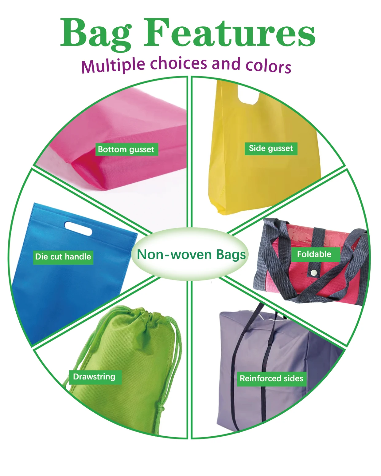 Customizable Non-Woven Drawstring Bags - Durable & Eco-friendly