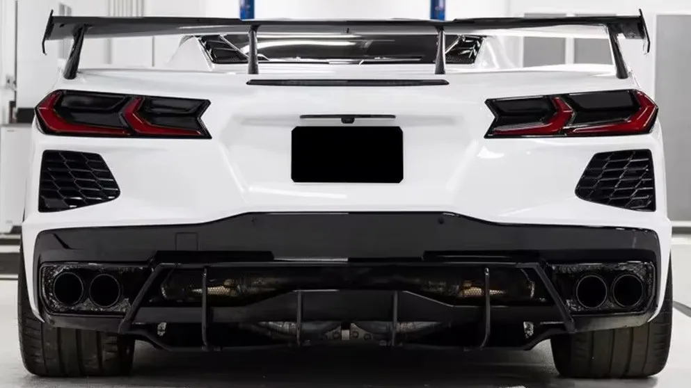 Real Carbon Fiber Rear Bumper Diffuser Lip For Chevrolet Corvette C8 ...