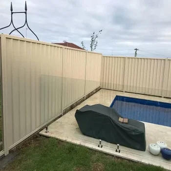 White Solid Corrugated Steel Privacy Fence Colorbond Fence Steel ...