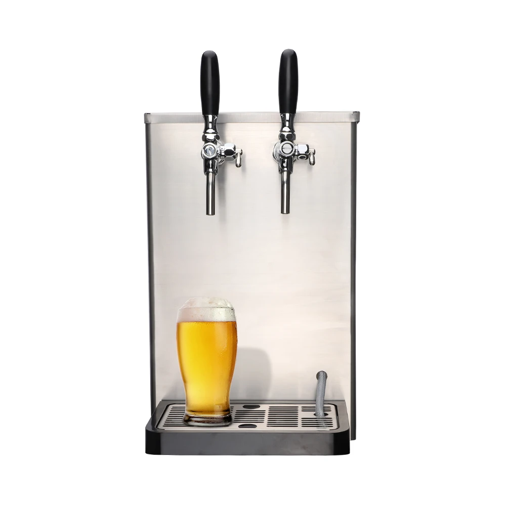 2 Tap Table Beer Kegerator Machine Countertop Beer Cooler Dispenser ...