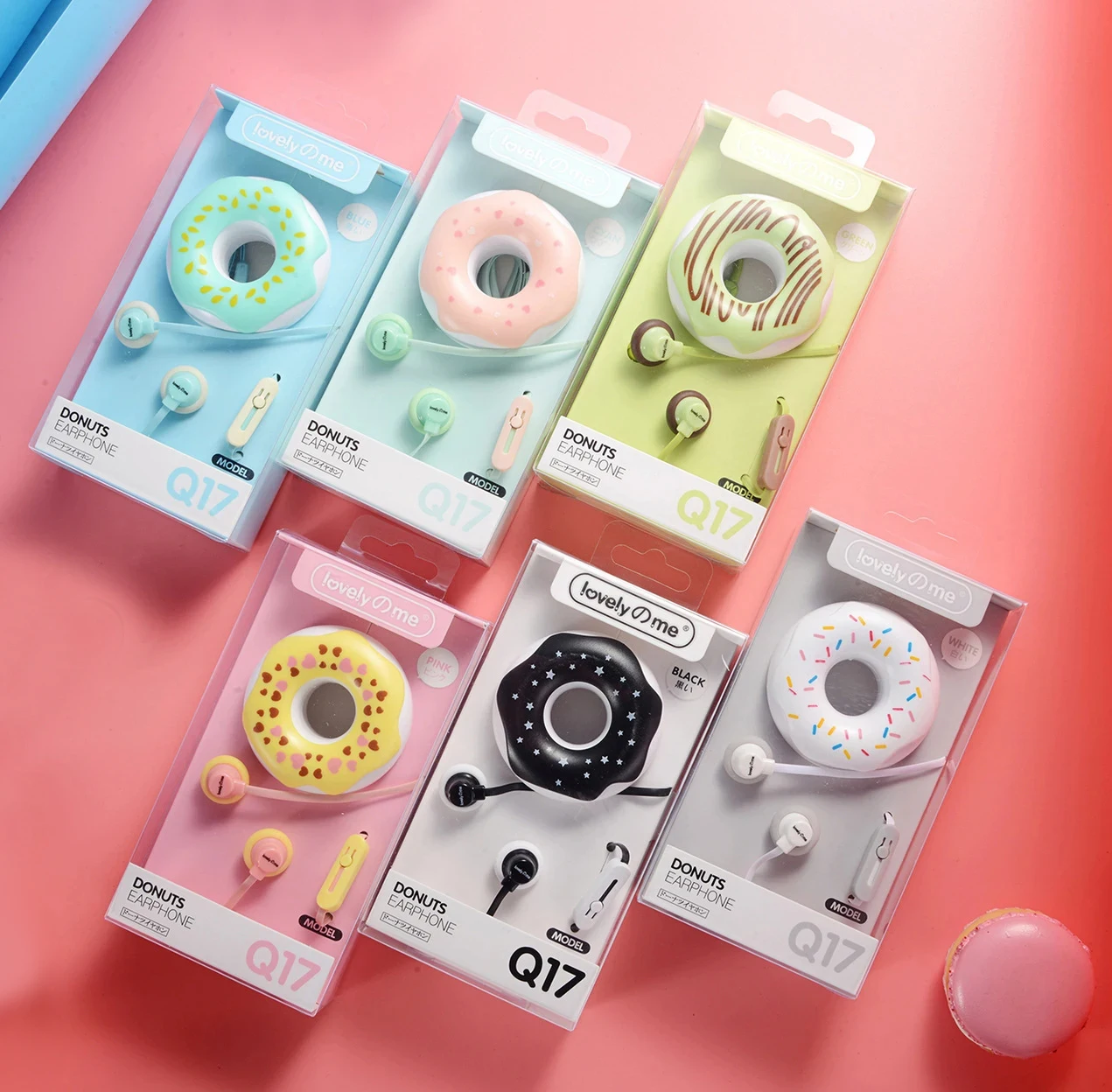 Donut Kids Headset Earphone And Donut Macaron Earphone Earbuds Cute ...