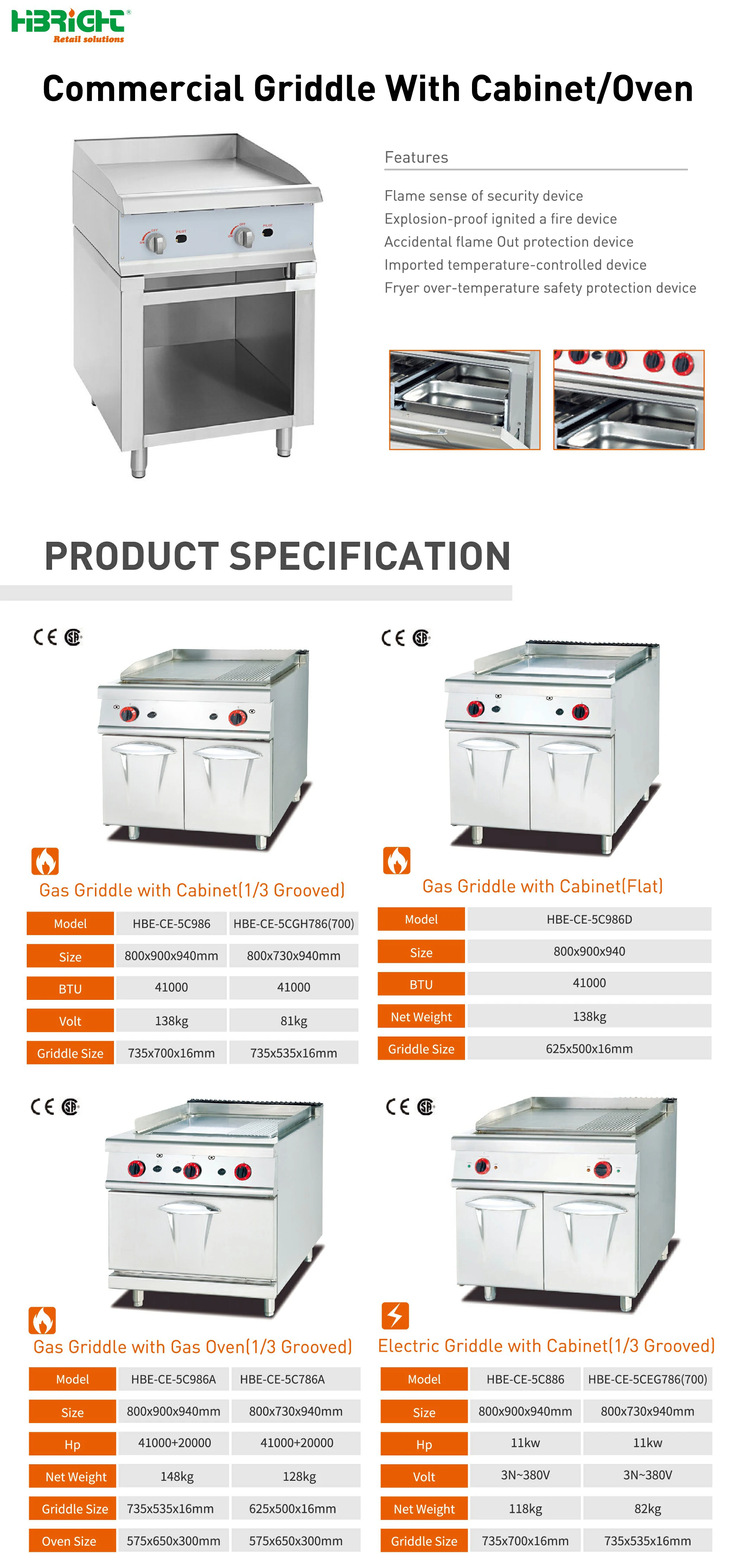 Commercial Kitchen Cooking Machine Hamburger Cooker Gas Griddle With ...