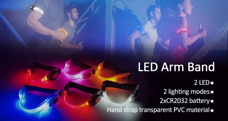 Outdoor Sports Saftey Warning Reflective Led Light Armband High ...
