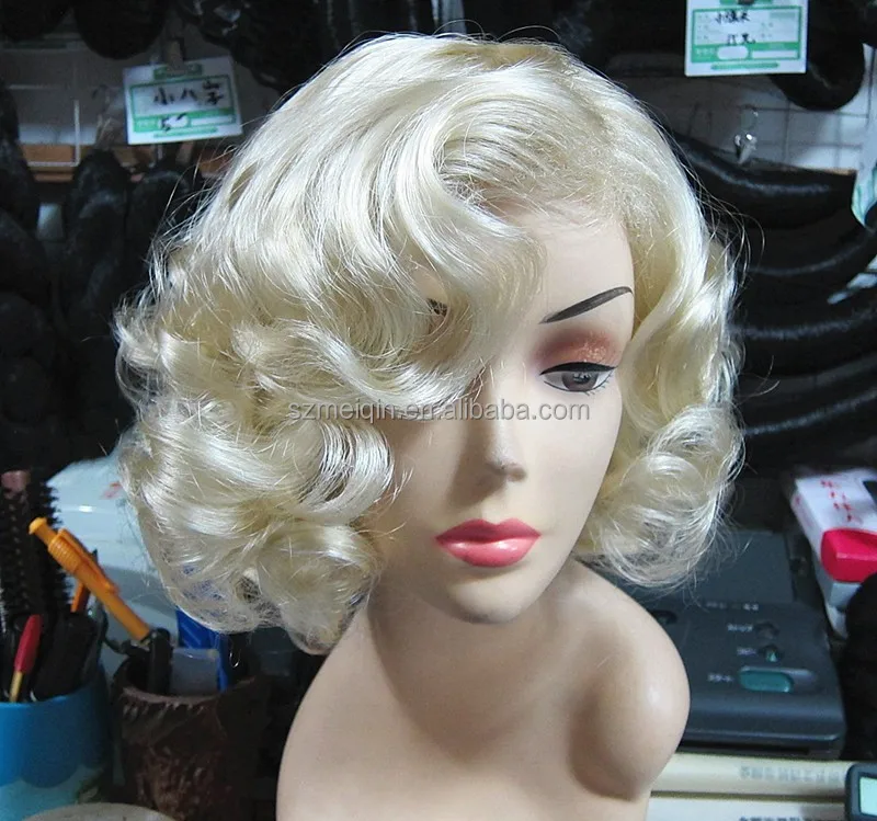 Marilyn Monroe Cosplay Sexy Women Kinky Hair Wig Table Small Wigs ...