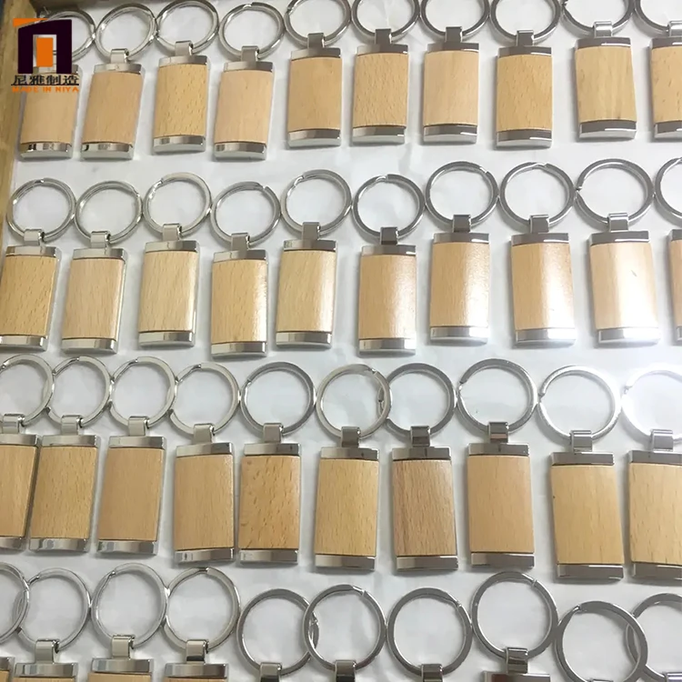 Wholesale Custom Shape Plain Accessories Engravable Logo Keyring Wooden ...