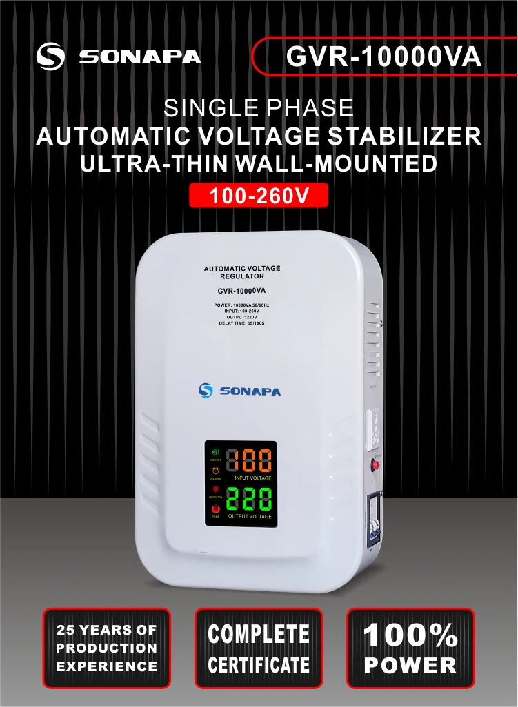 Gvr-10kva Single Phase Relay Type High Quality Wall-mounted Type 8kw ...