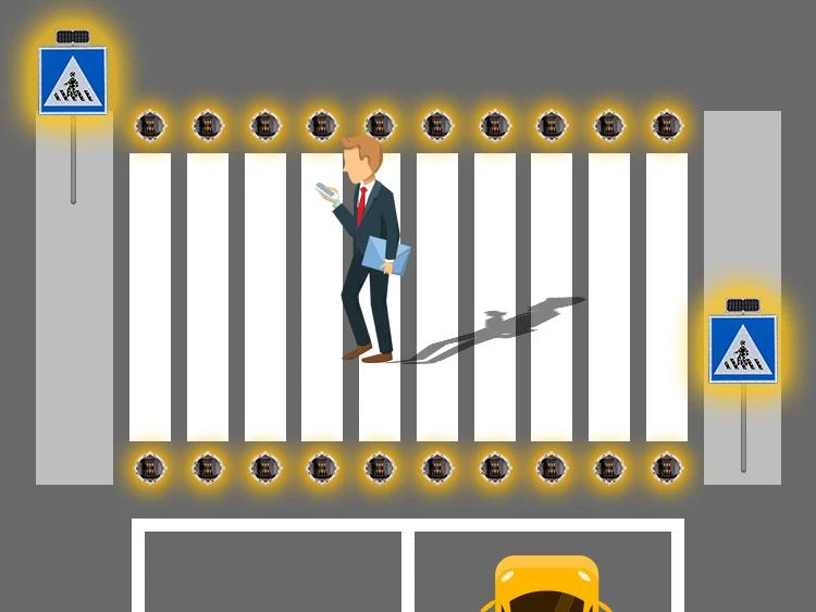 Solar Roadway Lighting LED Embedded Crosswalk Light - OEM | Wholesale