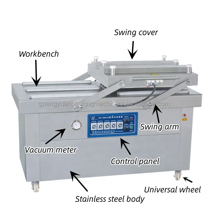 Double Chamber Heat Sealing Vacuum Packaging Machine Food Bag Sealing ...