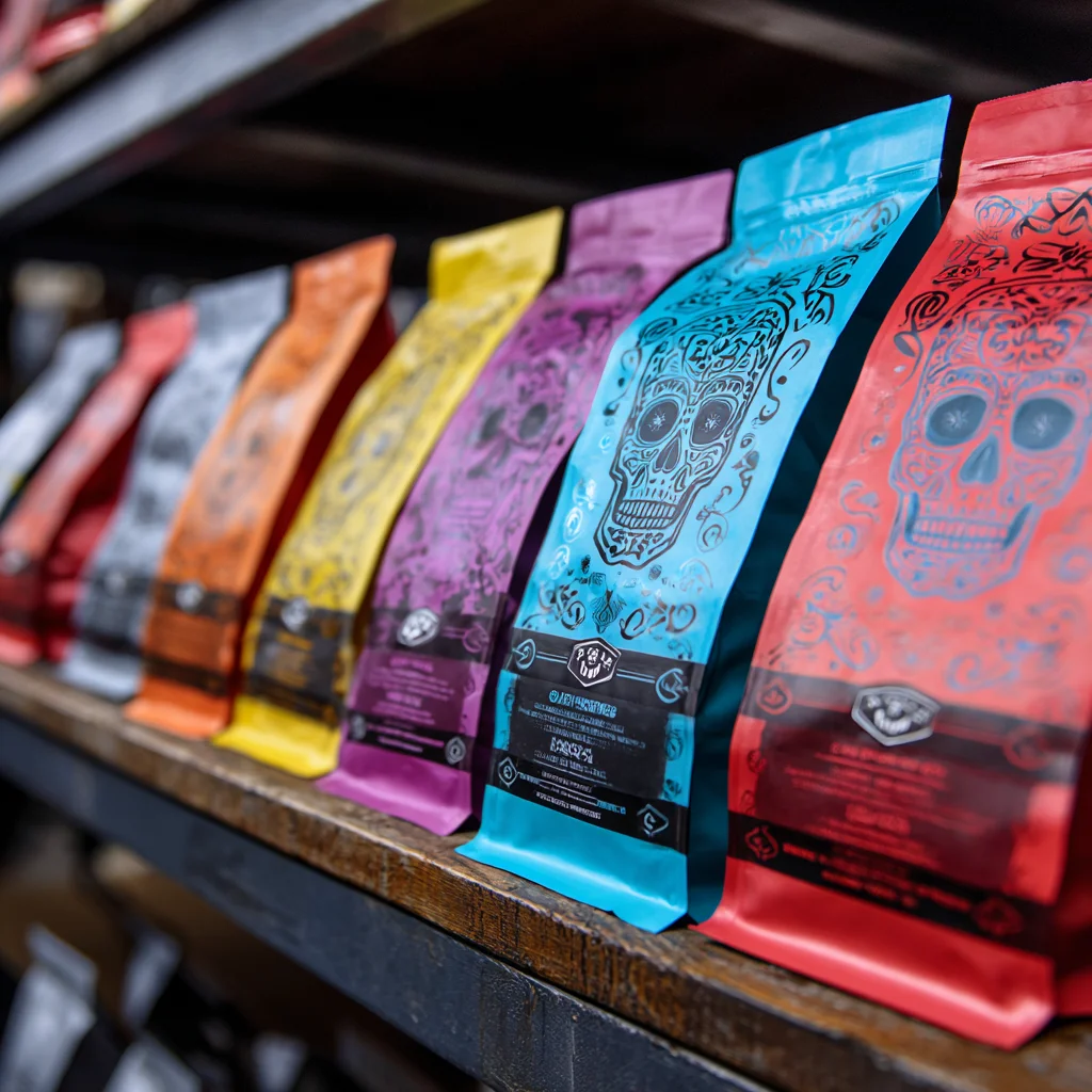 Custom Kraft Flat Bottom Coffee Bags, Resealable with Valve - 8oz, 12oz ...