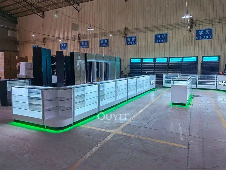 Smoke Shop Furniture Glasses Display Stand Showcases Glass Display ...