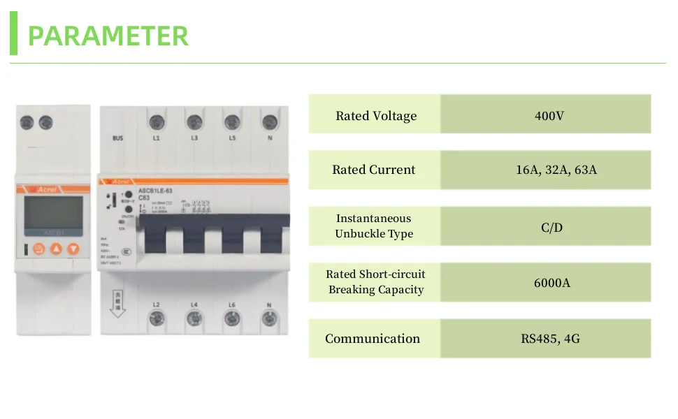 Acrel ASCB Series Metering Smart Circuit Breaker With Automatic Remote Control protection for ...