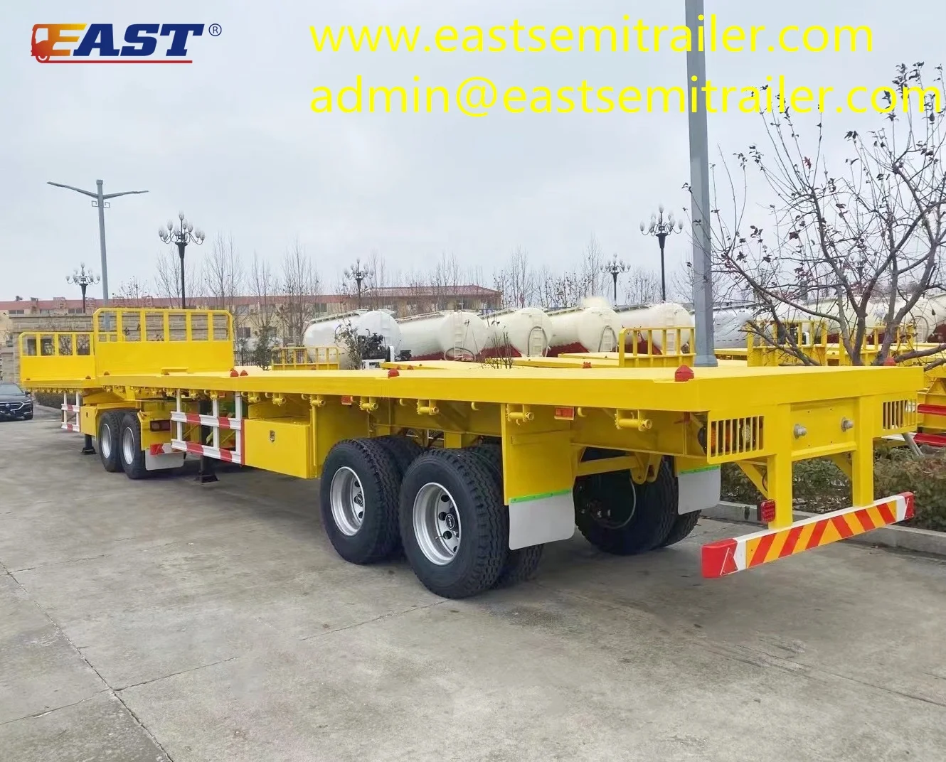 East Super Tandem Container Transport Trailer Tandem Flatbed Trailer ...