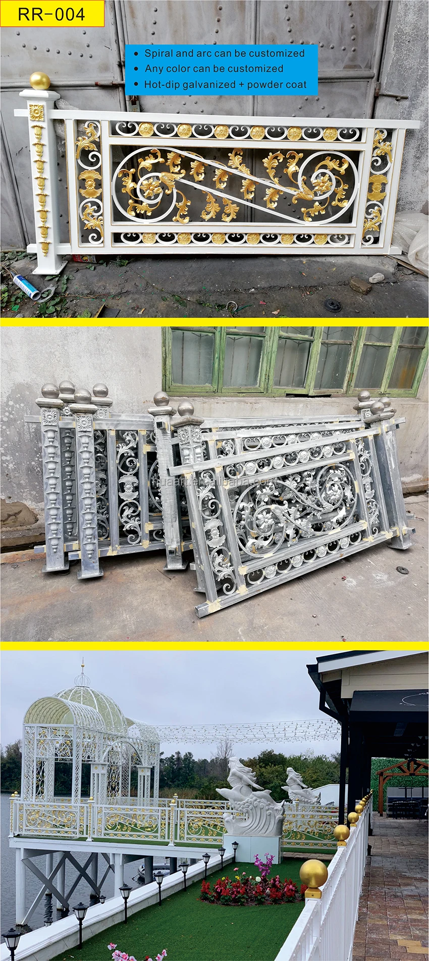 Modern Terrace Railing Designs Exterior Wrought Iron Handrails Parapet ...