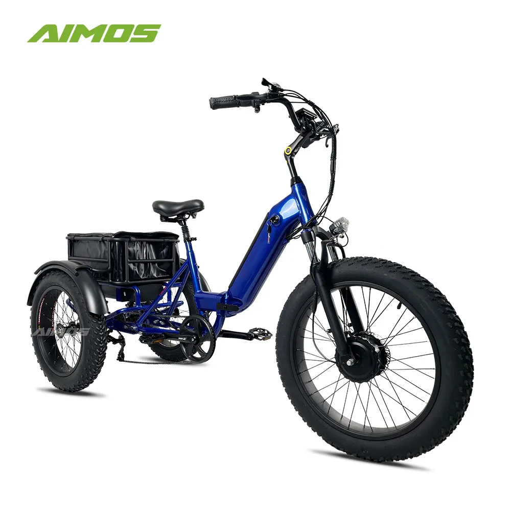 Electric Fat Tire Trike Tricycle Bike Cargo Basket- All-terrain Lithium ...