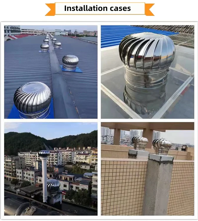 400mm Wind Power Turbo Ventilation Wind Driven Extractor 304 Stainless ...
