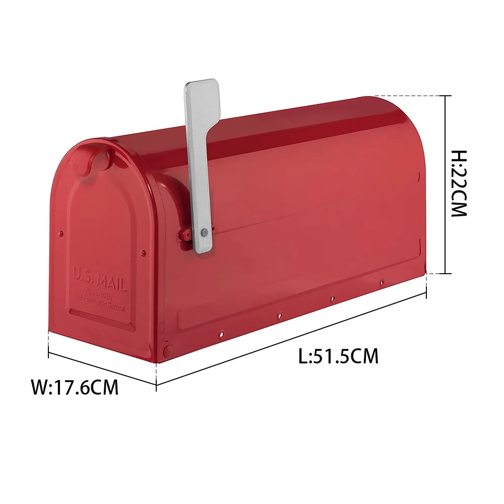 Mail Box Galvanized Steel Mailbox Outdoor Metal Wall Mounted Box with ...
