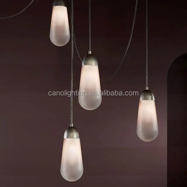 Modern Luxury Linear Lasso Glass Lampshade Chandelier Lamp Modern ...