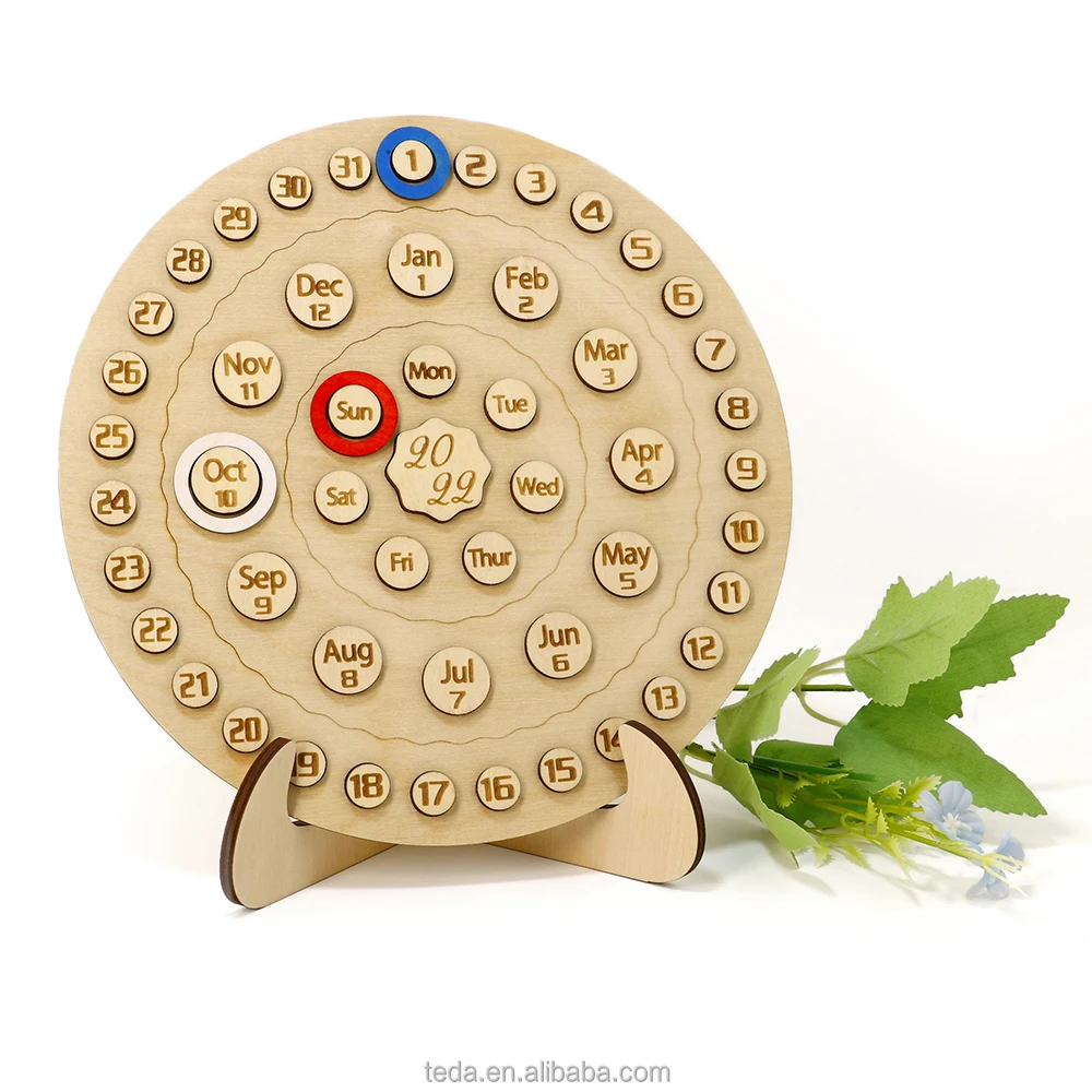 Unique New Design Perpetual Wooden Engraved Calendar - Buy Changeable ...