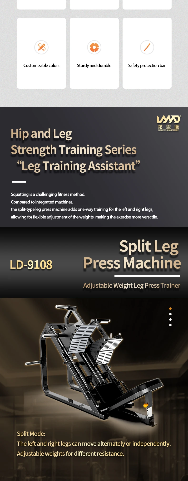 Linear Leg Press Machine Plate Loaded Gym Equipment Leg Machine for Uni ...