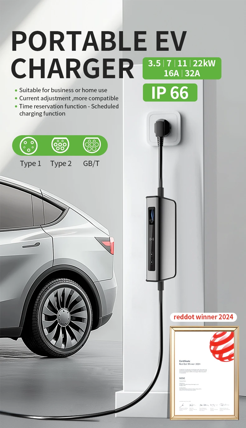 32A Wifi 3 Phase 22 Kw Car Charging Evse Home Fast Level 2 11Kw Ac Type ...