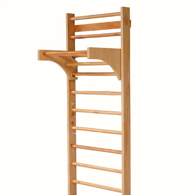 Wooden Swedish Ladder Gymnastic Wall Bar for Body Stretching & Pull-Ups ...