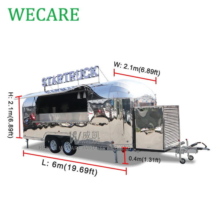 Wecare Catering Trailer Bubble Tea Bar Coffee Truck Stainless Steel ...