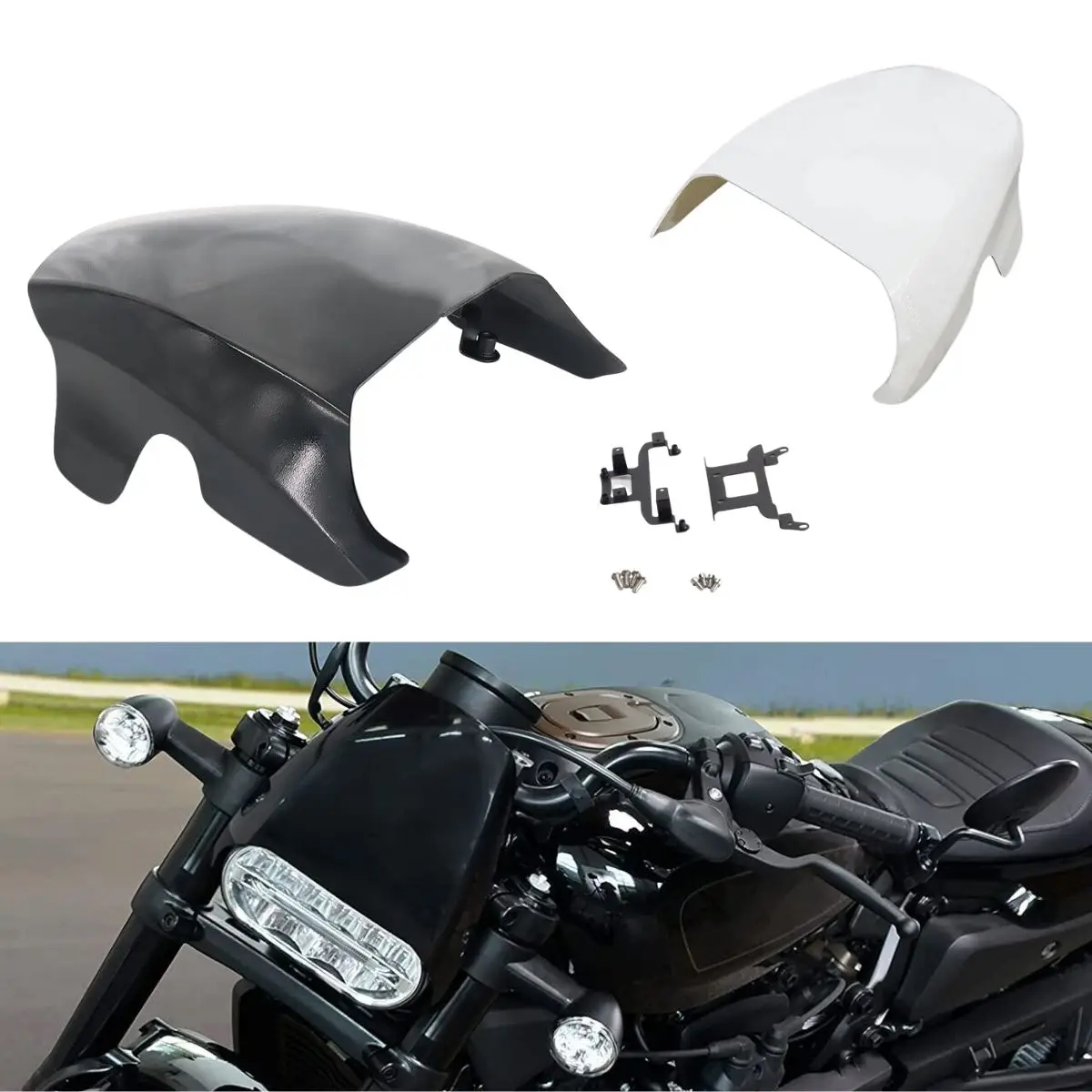 Carbon Headlight Fairing Air Deflectors Front Wings Windscreen FOR ...