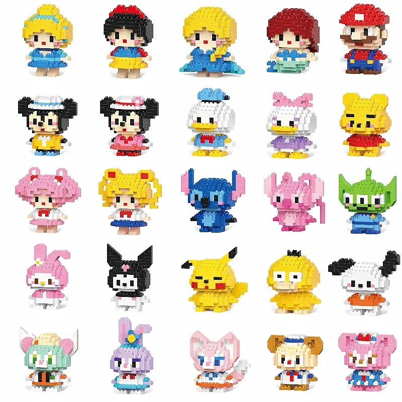 Mini Brick Toys Figures Cartoon Character Anime Model Diamond Micro ...