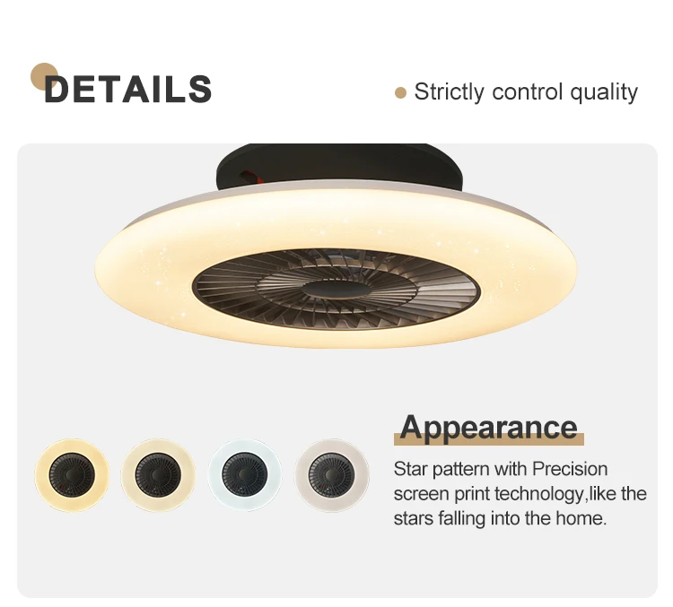 1stshine Led Ceiling Fan 24 Inch Dc Motor Bedroom Led Flush Mount ...