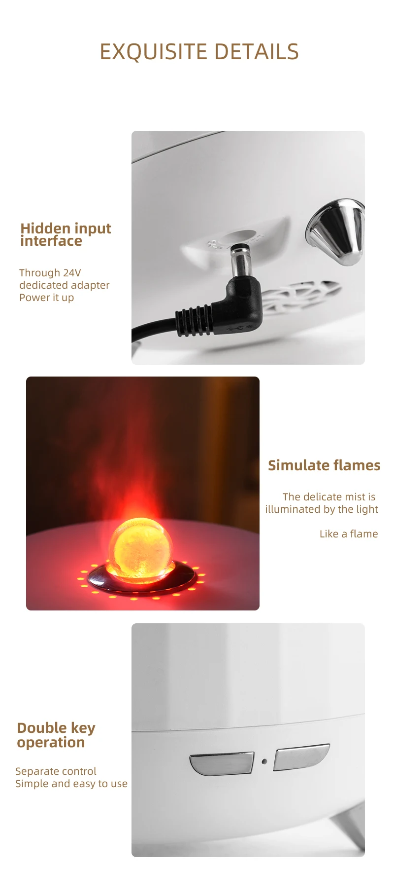 New Fashion Ultrasonic Flame Aroma Diffuser Smart Remote Control ...