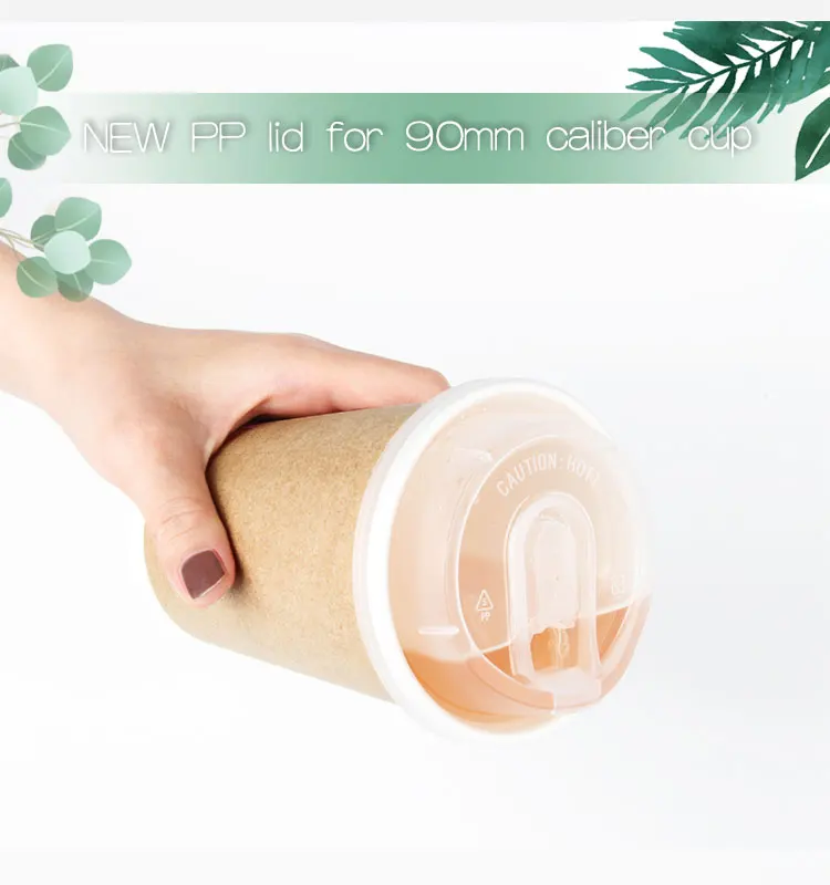 Wholesale Non Spill Black White clear 90mm Lid PP Plastic Coffee Milk ...
