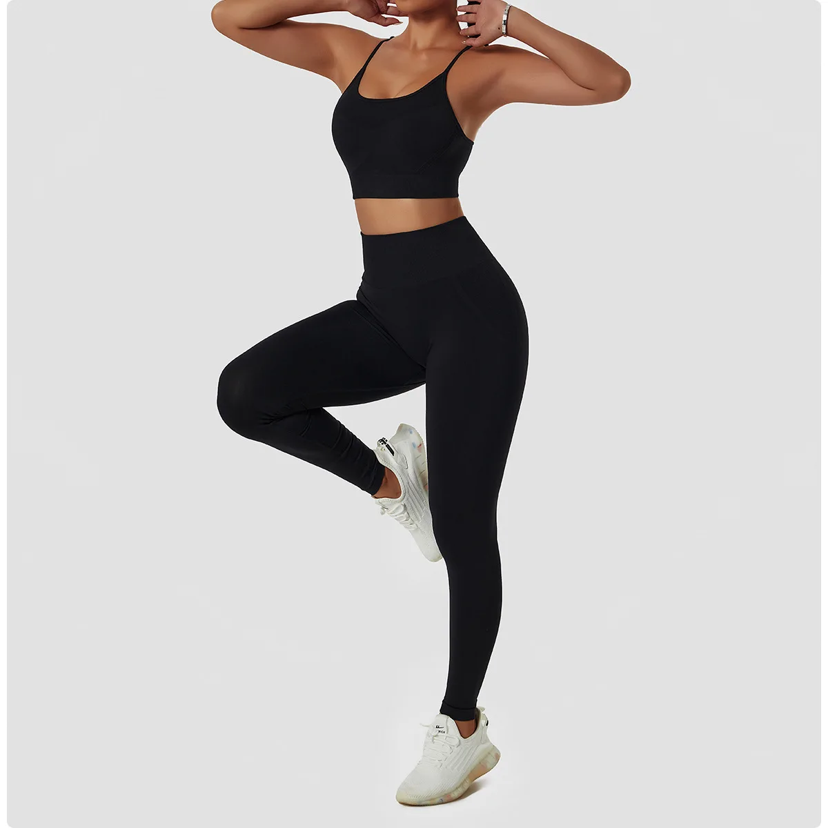 Women Seamless Sportswear Quick Dry Workout Leggings Suit Activewear Sports Plus Size Gym Bra ...