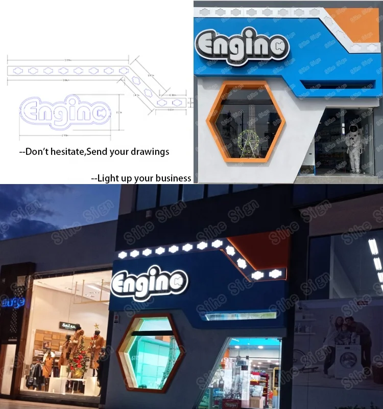 Panneau Epicerie - Custom Shop Name Sign Board LED Lights