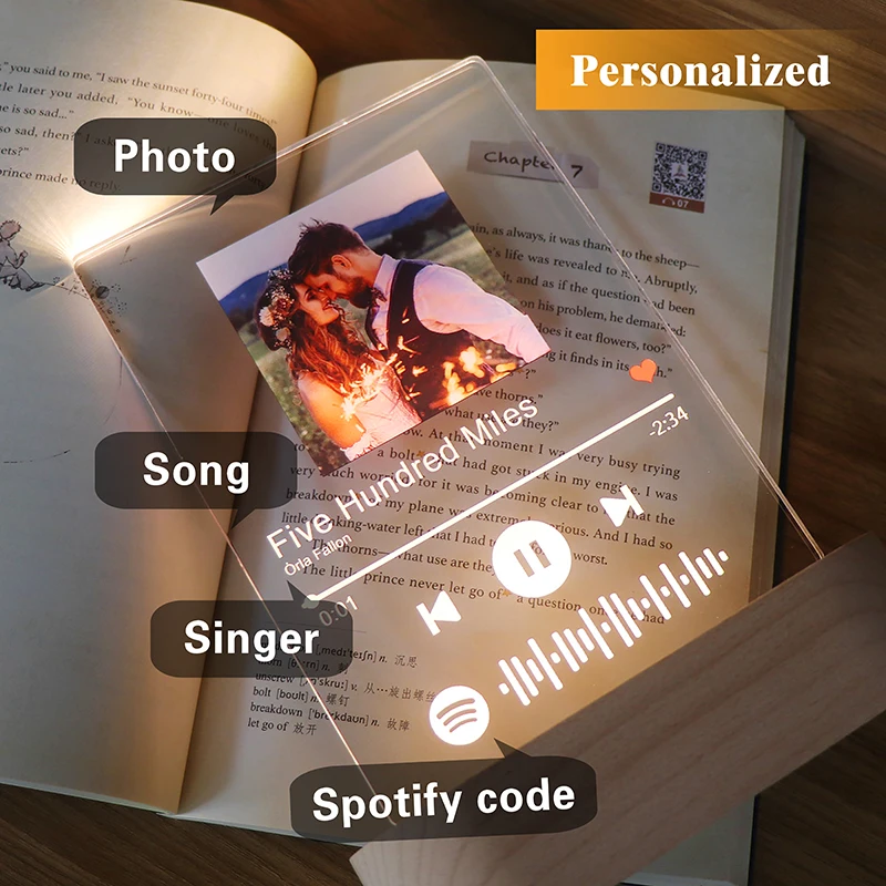 Customized Photo 3D Acrylic Night Light - Warm White LED