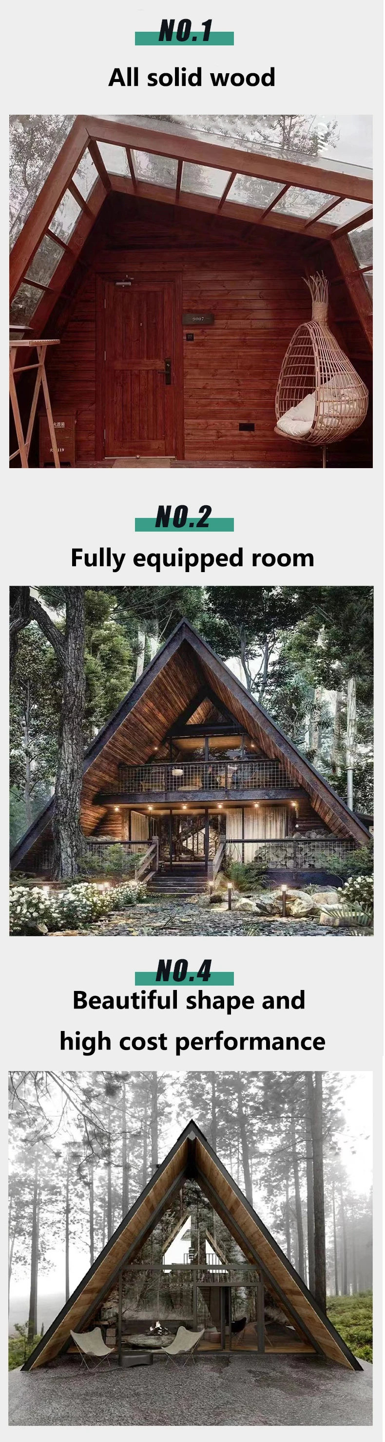 Latest Design Prefabricated Wooden Garden Modular Modern Chalet ...